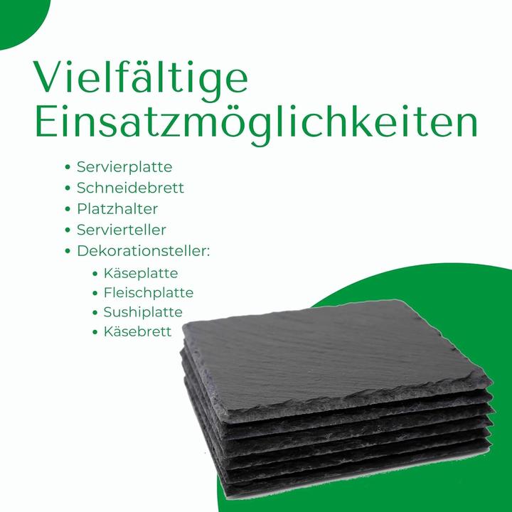 Novaliv 2x Schieferplatten I quadratisch I 15x15x0,5 cm I Schiefer ...