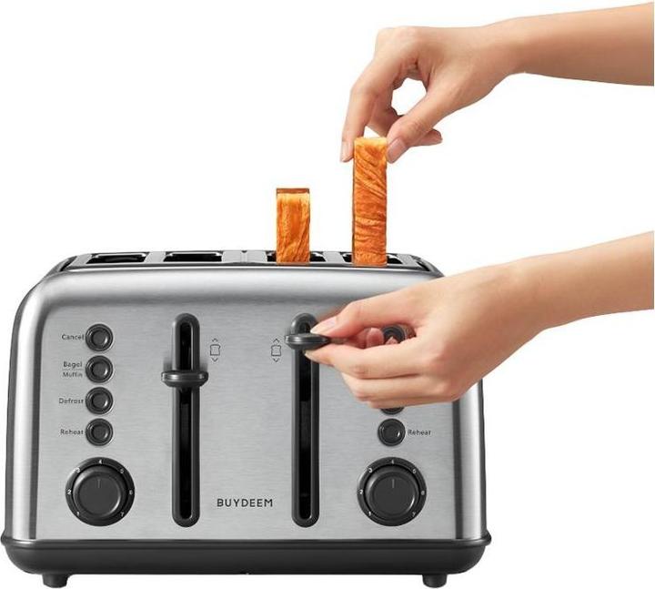 Buydeem Toster 4 Slice Toaster, model DT640E, color Stainless Stell, EU ...