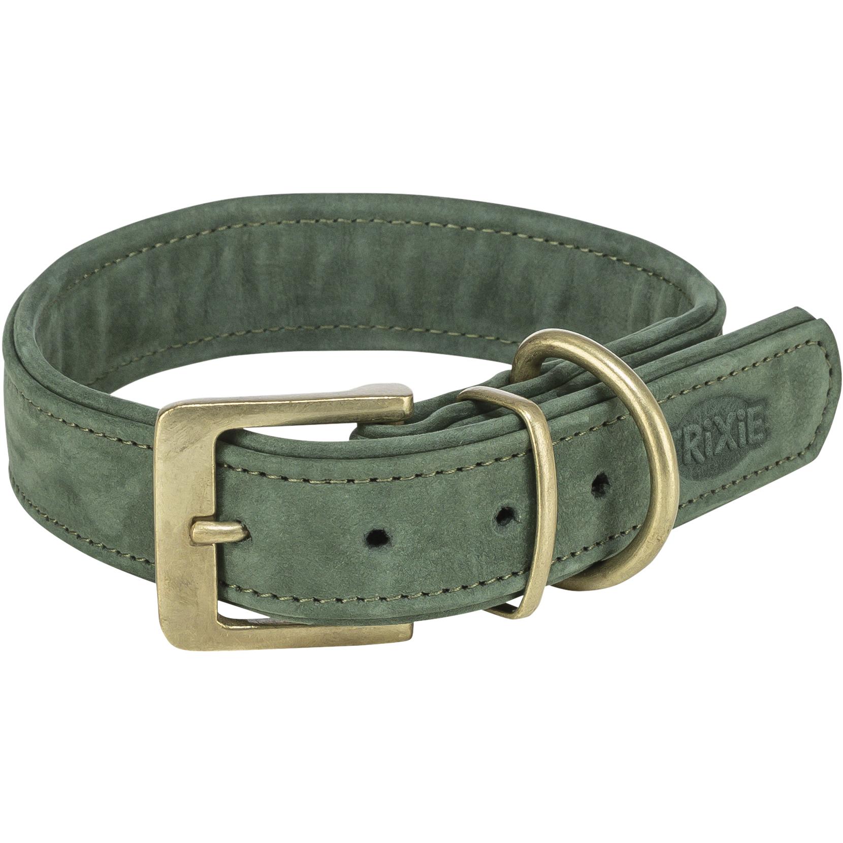Trixie Pure collar, leather, L: 47–54 cm/40 mm, sage (L, Hund) - Galaxus