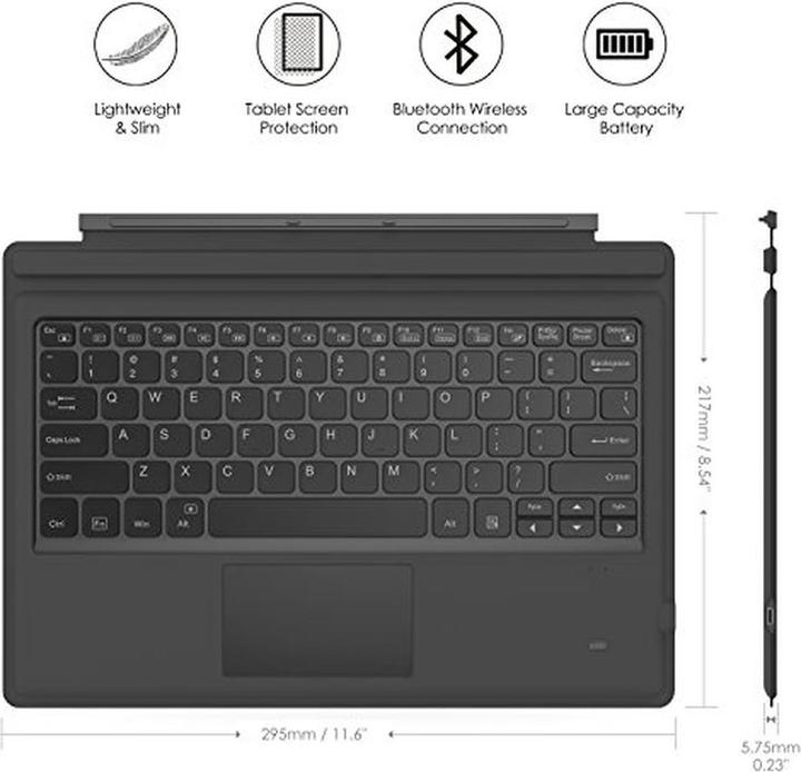 MoKo Surface Pro Tastatur mit Touchpad und Hintergrundbeleuchtung - Galaxus