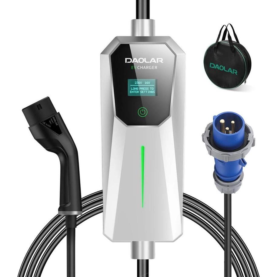 Daolar 7,4 kW - 32a - Typ 2 - 3 Pins - CEE -Hauslader mit einstellbarem ...
