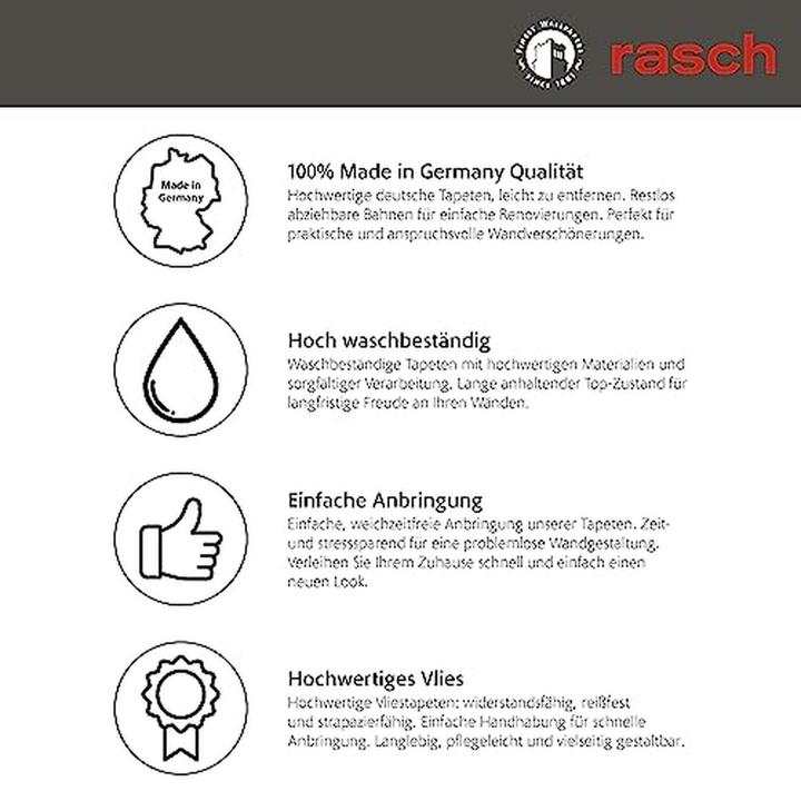 Rasch Fotobehang mit Blättern, Blumen und Vögeln in Grün- und Blautönen ...