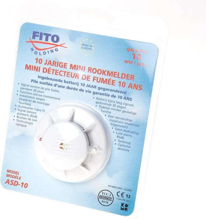 Fito Rookmelder ASD10QR - Draadloos Koppelbaar - Incl. Bevestigingstape - Galaxus
