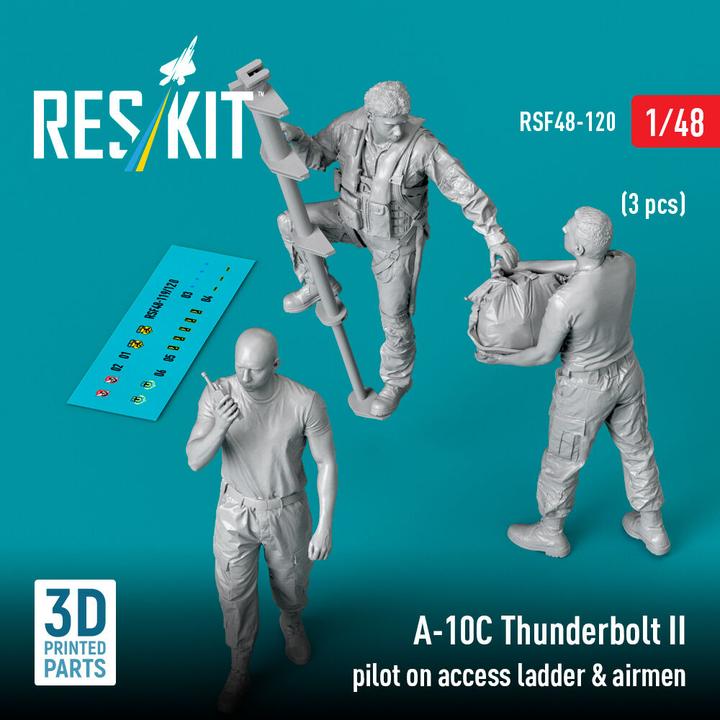 ResKit A-10C Thunderbolt II pilot on access ladder & airmen (3 pcs) (3D ...