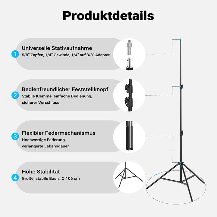 Multiblitz Set Photo Light LED 60W Stand Octagon Softbox Ø40cm Studio ...