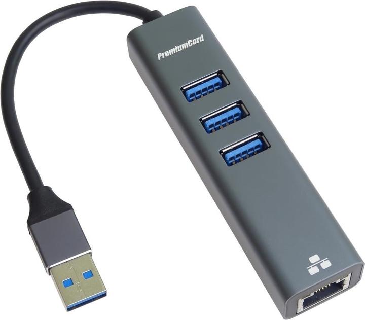 PremiumCord Adapter USB3.0 - RJ45 + 3x USB 3.0 - buy at Digitec