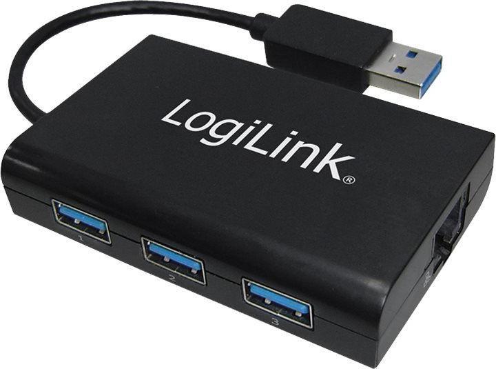 LogiLink USB 3.0 3-Port-Hub mit Gigabit Ethernet UA0173A - Digitec