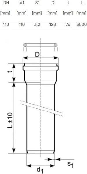 Magnaplast PIPE EXTERNAL D110 3.0M 3/3.2MM - buy at Galaxus