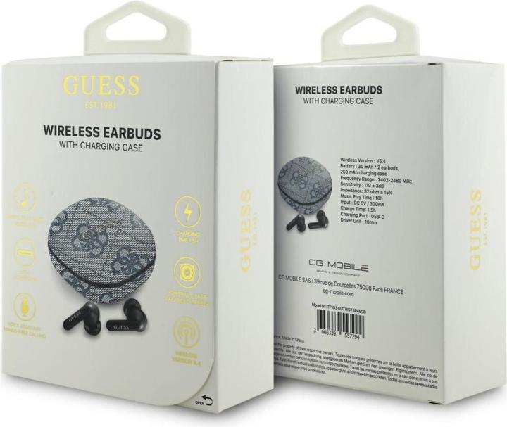 Guess PU 4G Script Logo ENC TWS Wireless Earphones - blue (16 h, Kabellos) - Galaxus