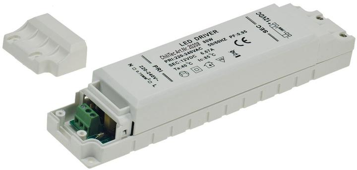 Chilitec LED-Trafo "CTE-80-V2" 1-80W Ein 220-240V, Aus 12V ...