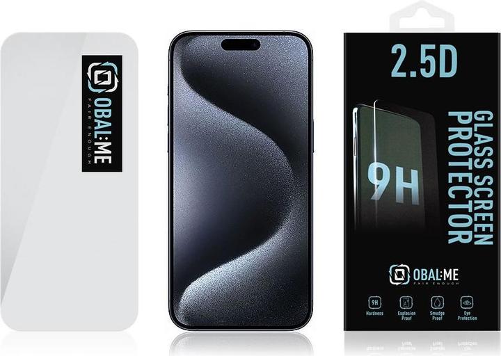 Obal:Me 2.5D Glass Screen Protector for Apple iPhone 15 Pro Clear (1 Stk., Apple iPhone 15 Pro ...