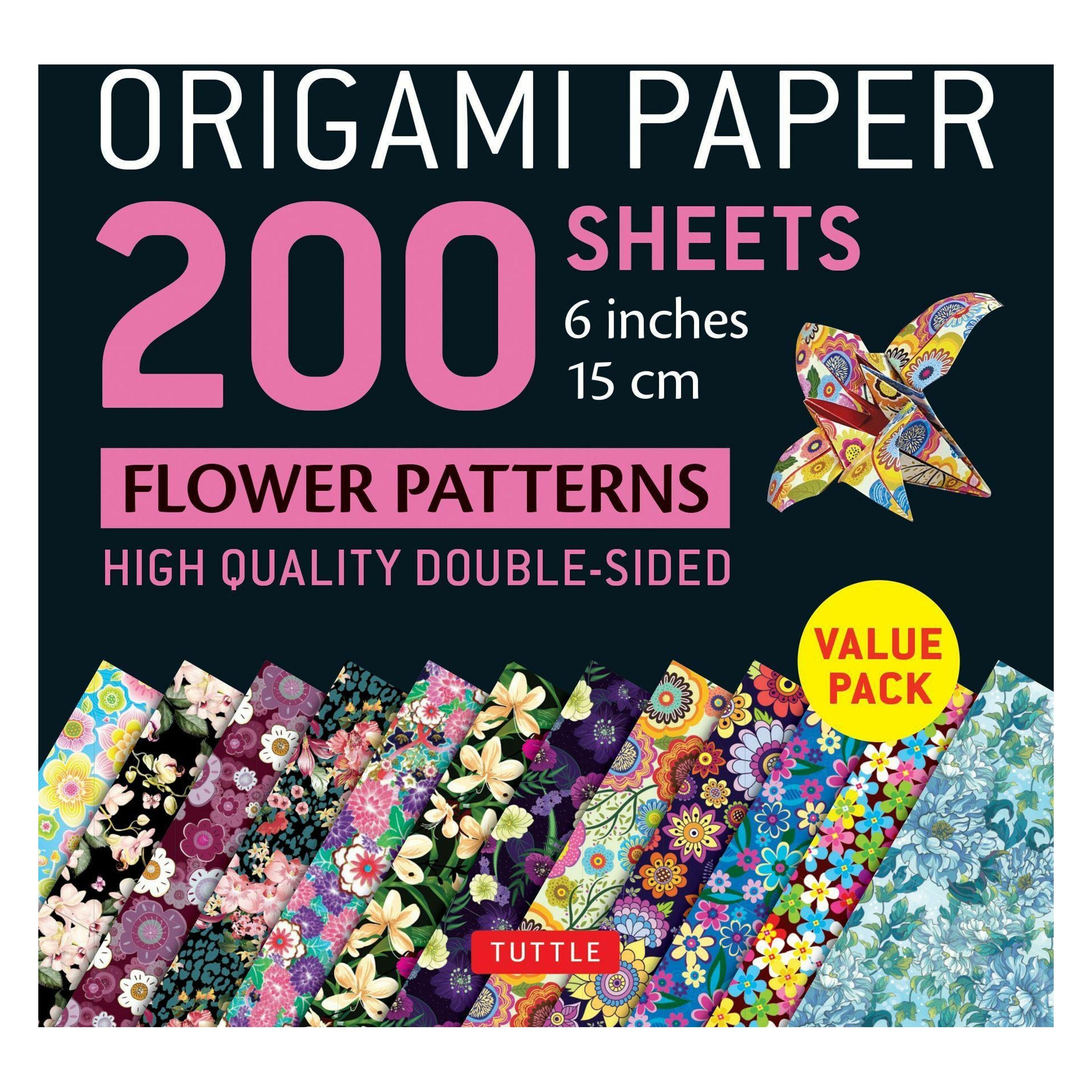 Origami Paper 200 Sheets Flower Patterns 6 in 15 cm (200x)