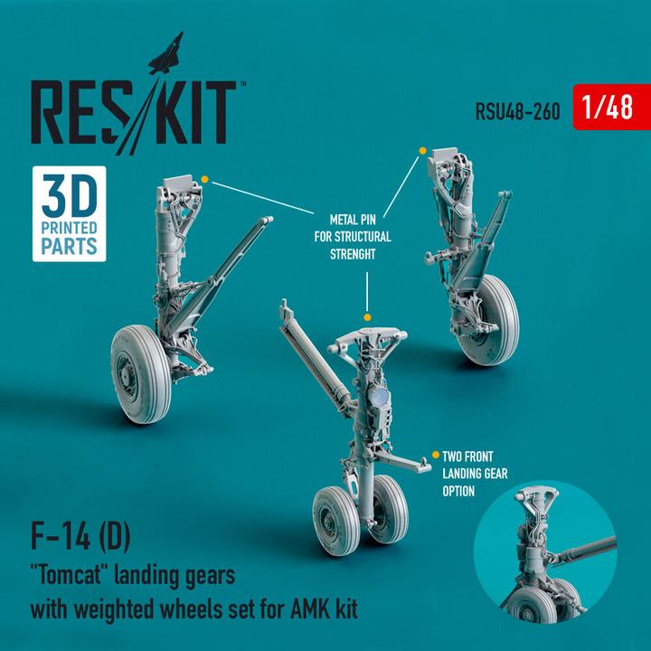 ResKit F-14 (D) Tomcat landing gears with weighted wheels set for AMK ...