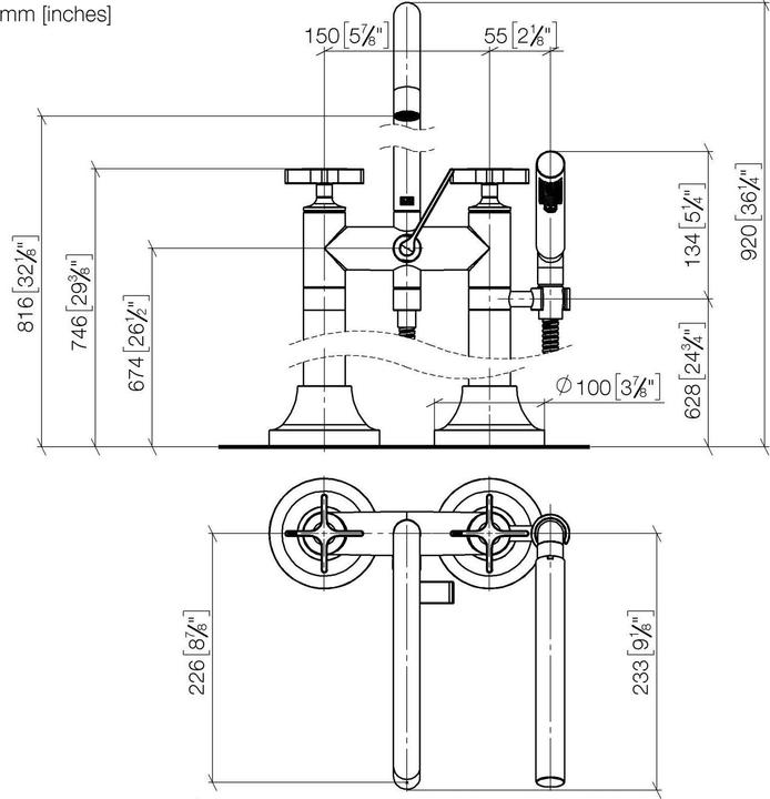 Dornbracht VAIA Mélangeur bain/douche à deux trous, montage indépendant ...