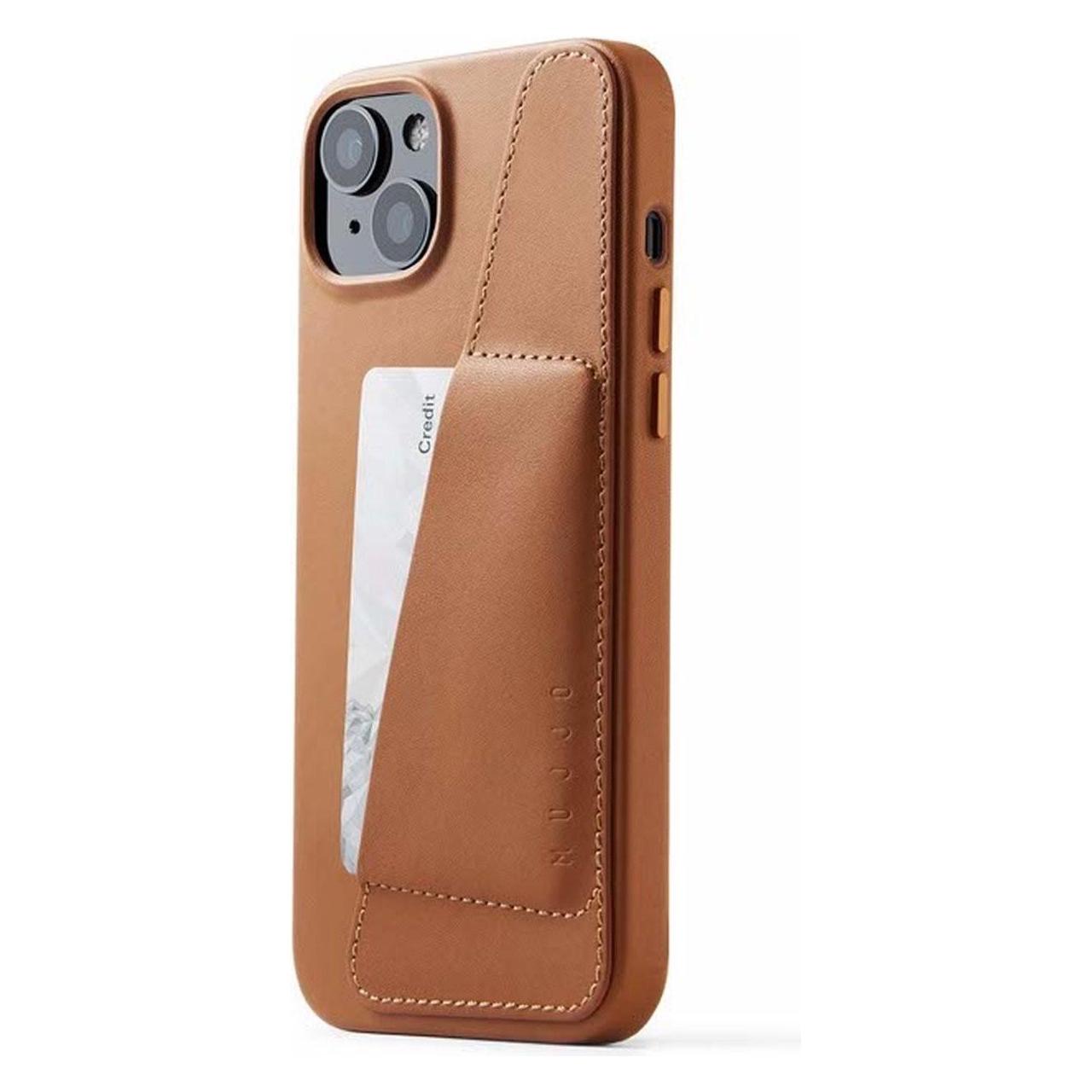 Mujjo Leather Wallet Case met MagSafe iPhone 14 / 15 Plus bruin (MUJJO ...