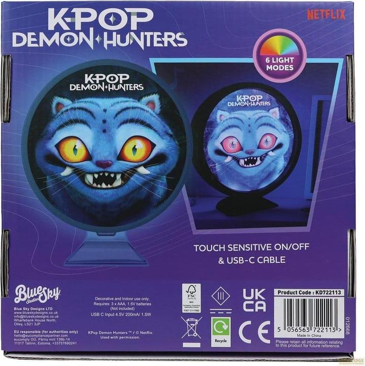 Blue Sky KPop Demon Hunters lampe d'ambiance avec USB-C Derpy 11cm