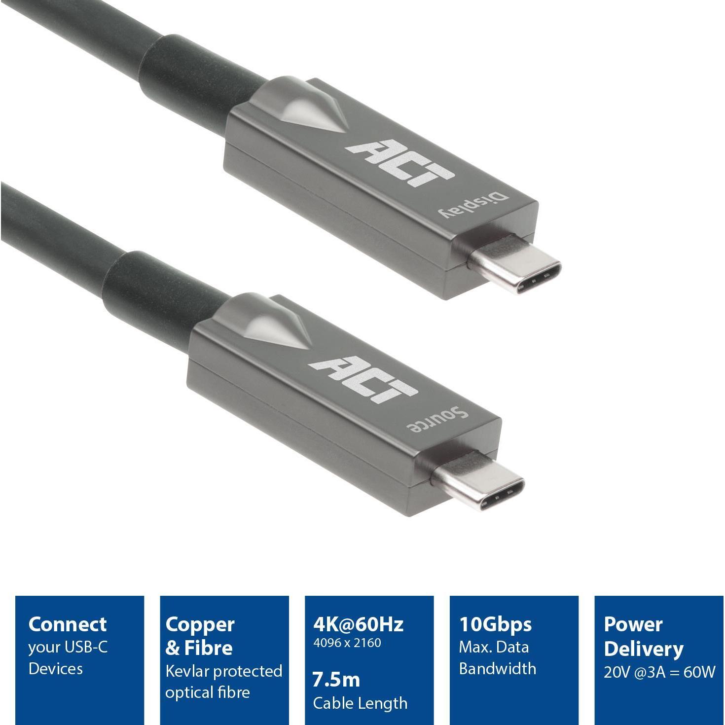 ACT USB-C 3.2 Gen2 Active Optical Cable (AOC) connection cable, 7.5m ...