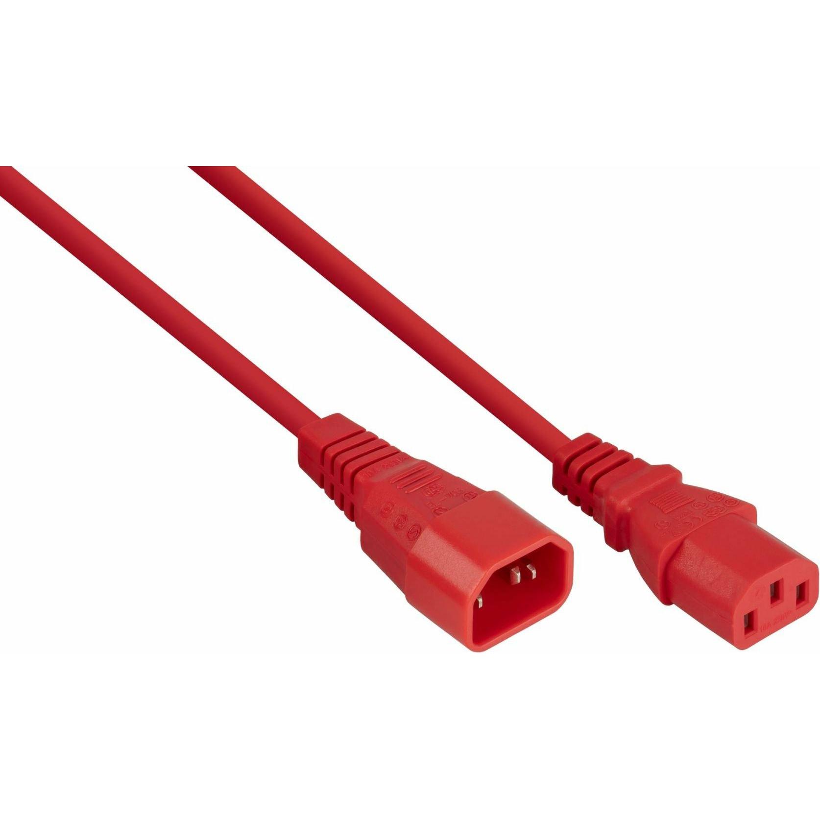 Kabelmeister Kaltgeräteverlängerung C14 an C14 rot 3m (3 m, C13) - Digitec