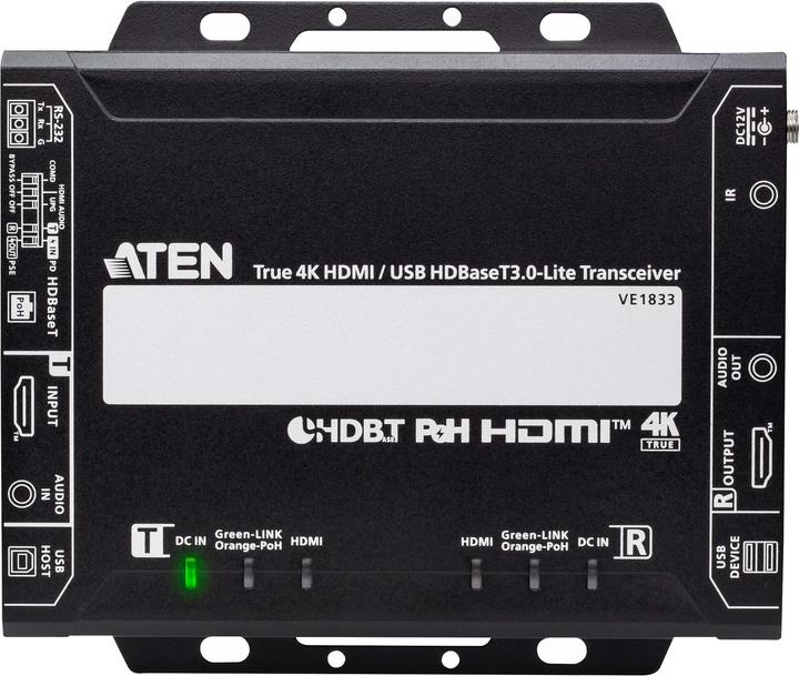 Aten VE1833 Transceiver True 4K HDMI/USB HDBaseT3.0-Lite mit PoH (True ...