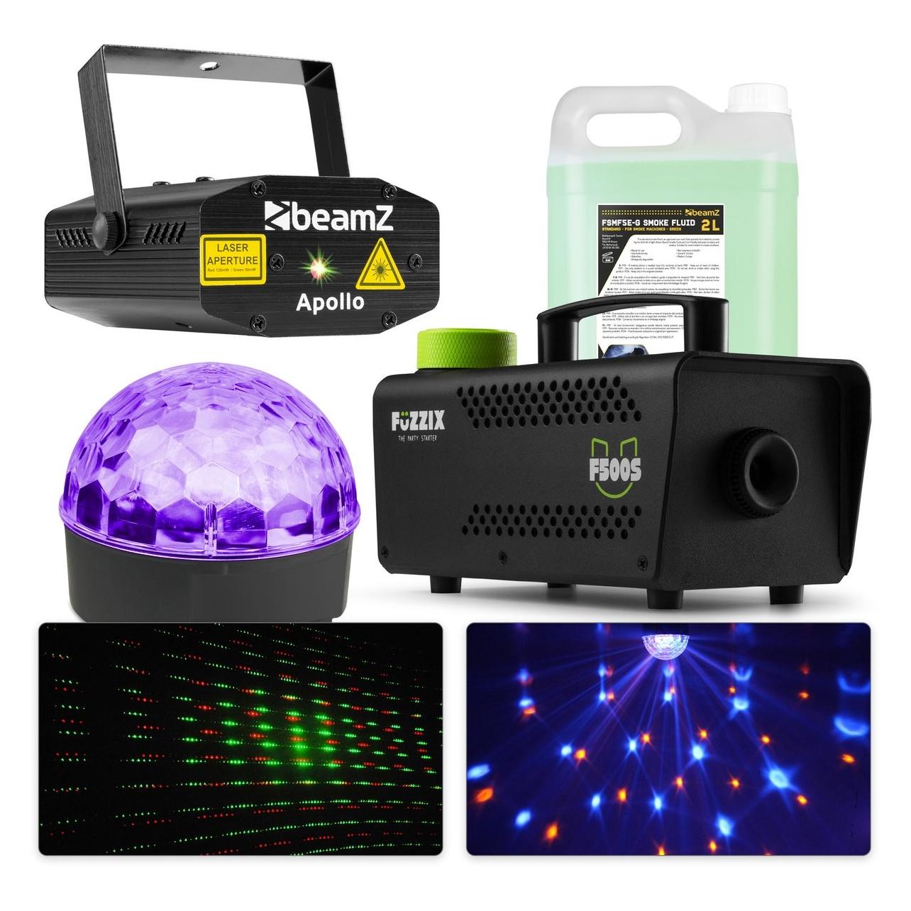 BeamZ licht en laser disco set - Met Jelly Ball, laser en rookmachine ...