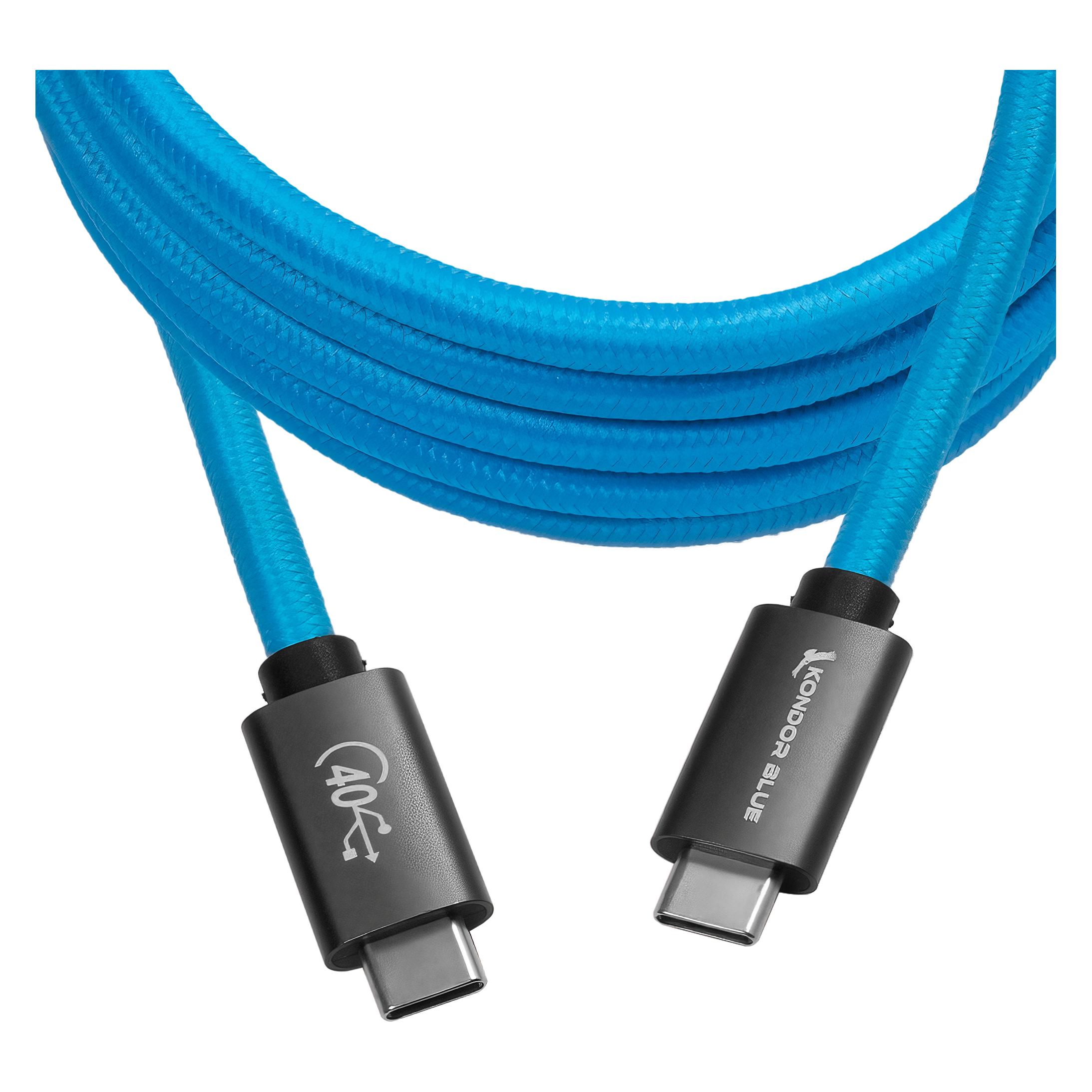 Kondor Blue THUNDERBOLT 4 USB 4.0 TYPE C CÂBLE BLAZING 40G SPEEDS 5A ...