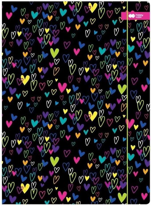GDD A4 My Love Ordner mit Gummiband, schwarz HAPPY COLOR