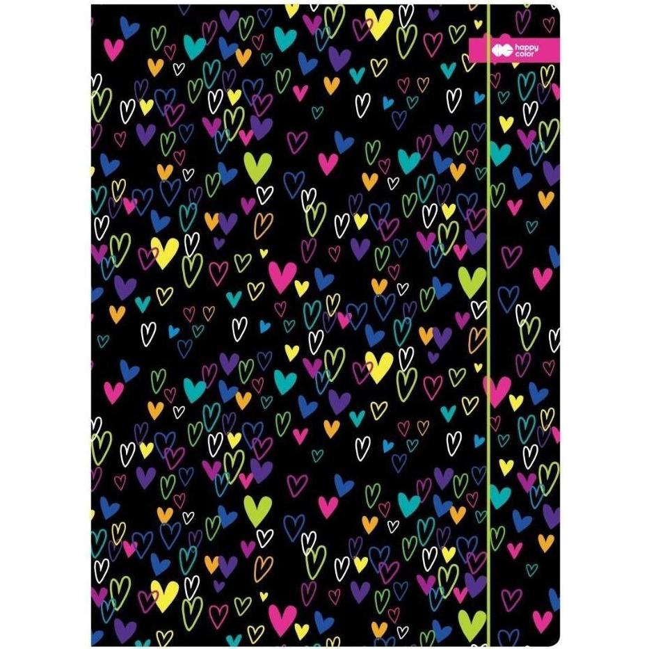 GDD A4 My Love Ordner mit Gummiband, schwarz HAPPY COLOR