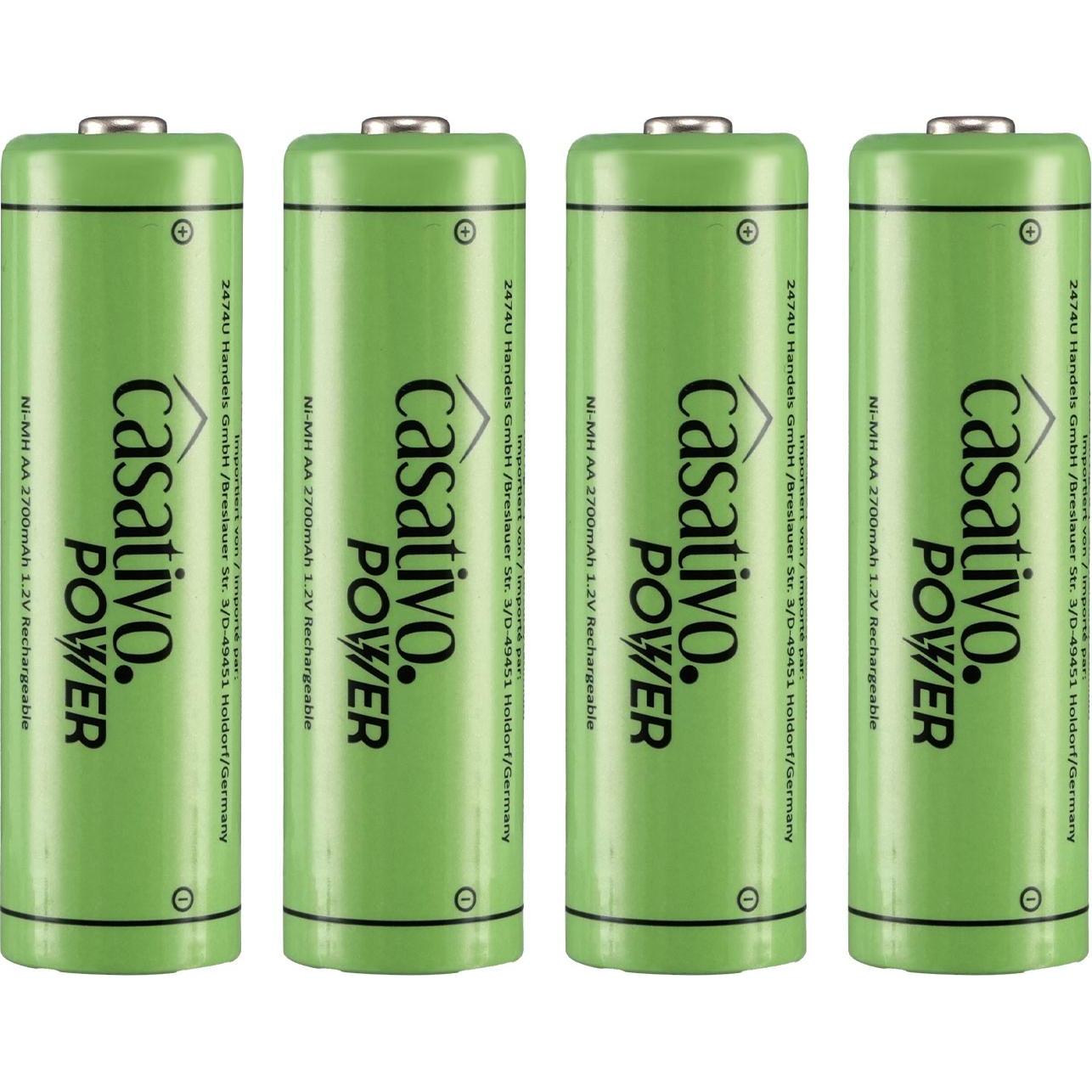 Casativo NiMH-AA/Mignon-Akkus, 2.700 mAh, mit Transport-Case, 20er-Set ...