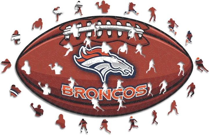 Iconic NFL - Denver Broncos – Football mit Logo - Holz Puzzle Grösse S ...
