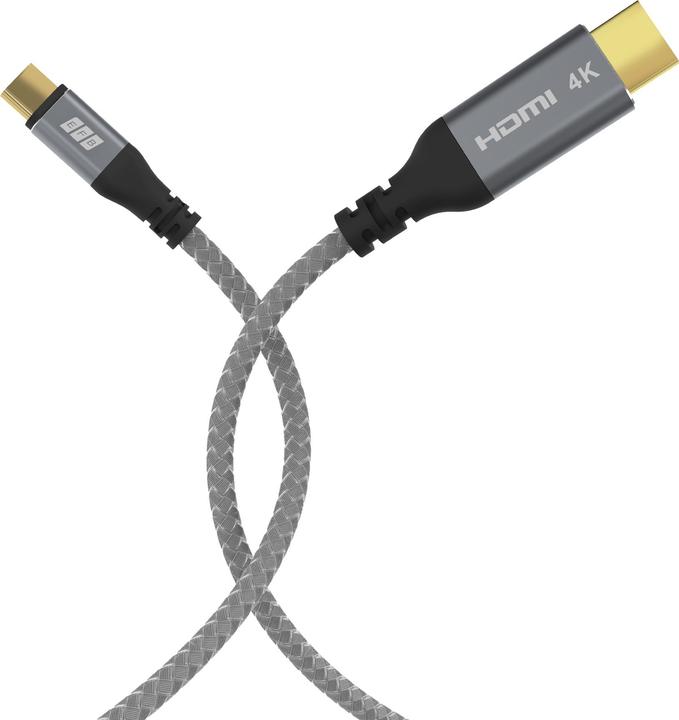 EFB Elektronik EFB USB-C to HDMI cable 4K30Hz 1.8m gray gold contacts ...