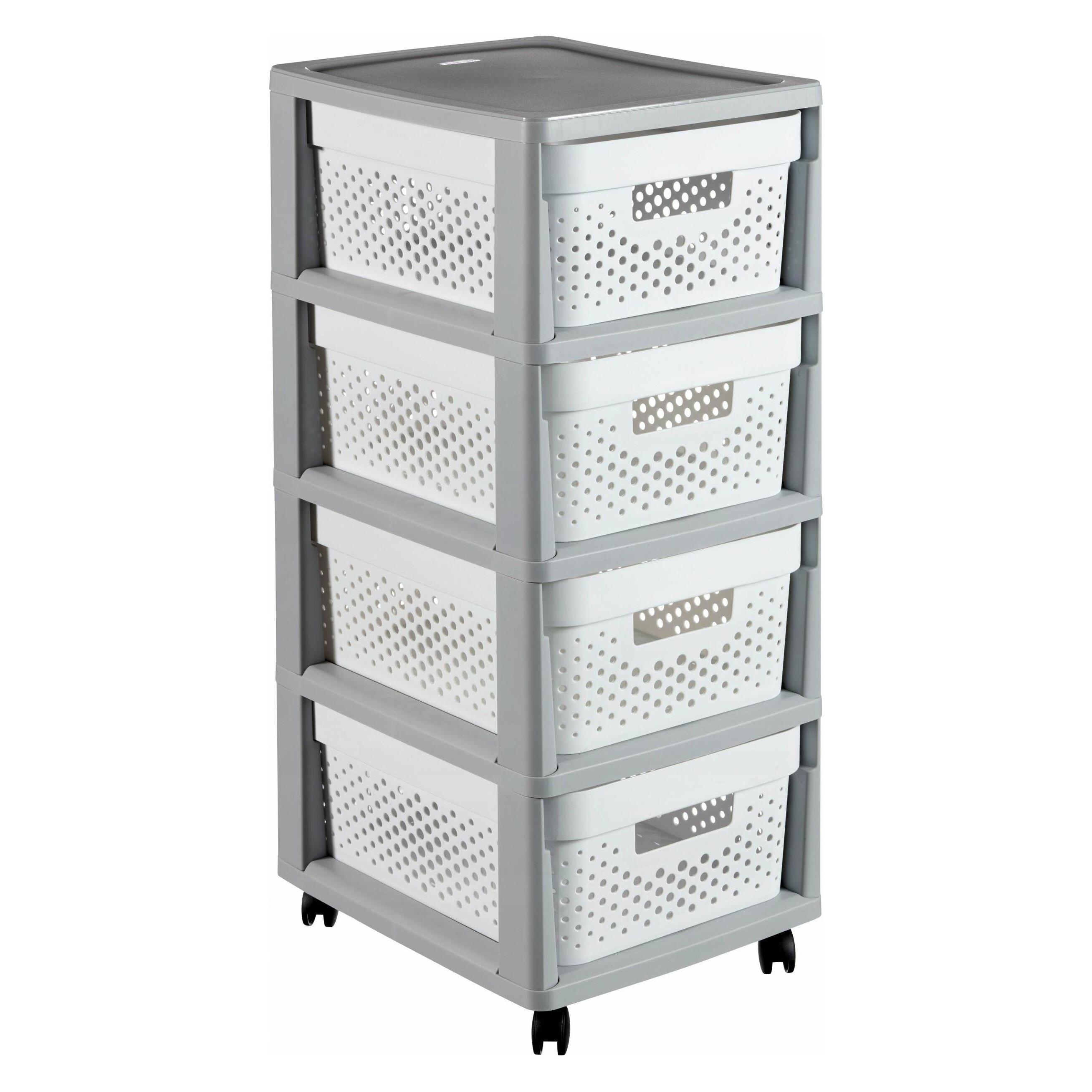 Curver Regał Infinity Kd 4x11l Ażurowy /Szary/Biały