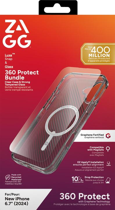 Zagg 360 Protect Bundle, Cover, Apple, iPhone 16+, 17 cm (6.7 ...