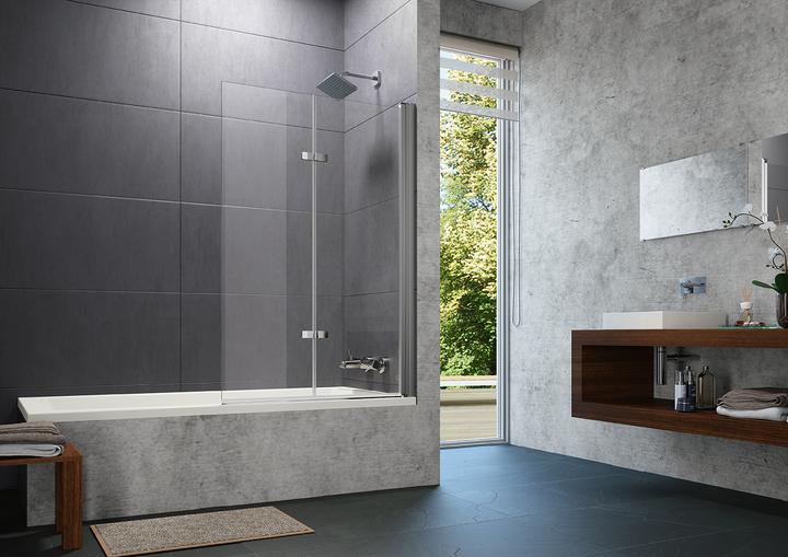 Hüppe Design pure bath screen, hinged folding door, right-hand fixing ...