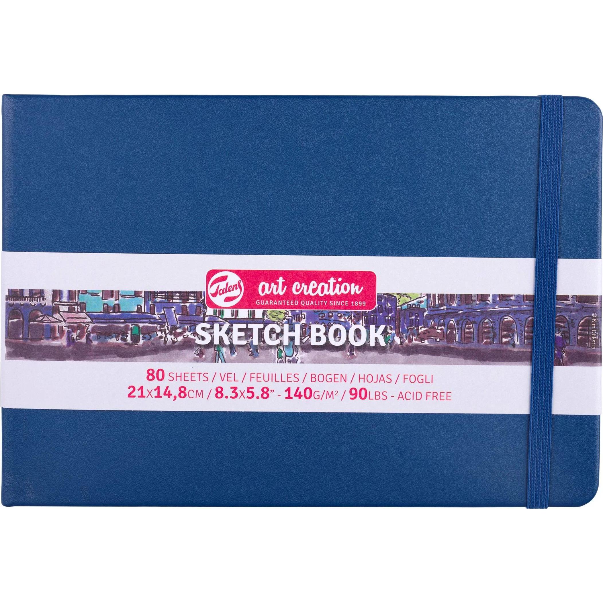 Talens Sketchbook Bleu marine | 21 x 14.8 cm, 140 g, 80 feuilles (21 x ...