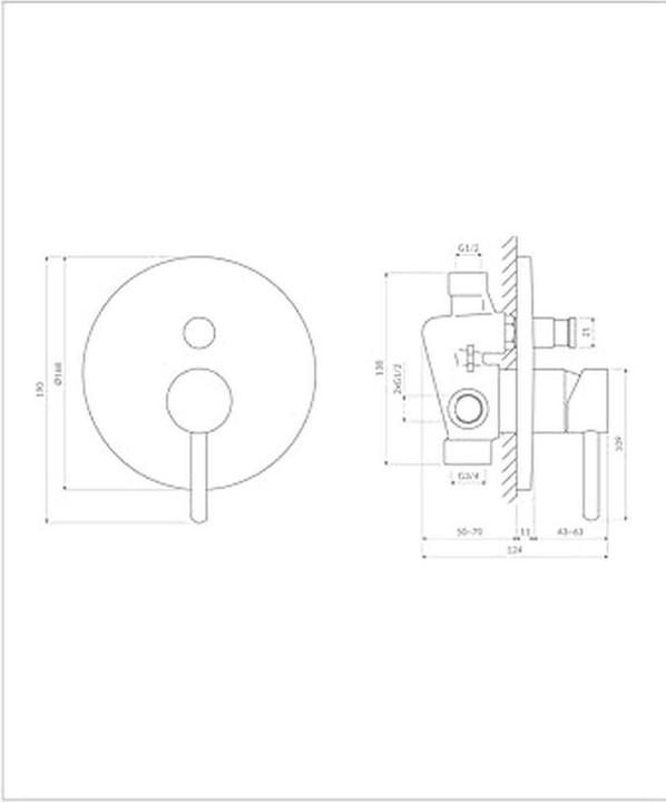 Omnires Concealed Shower and Bath Faucet with Ceramic Cartridge and ...