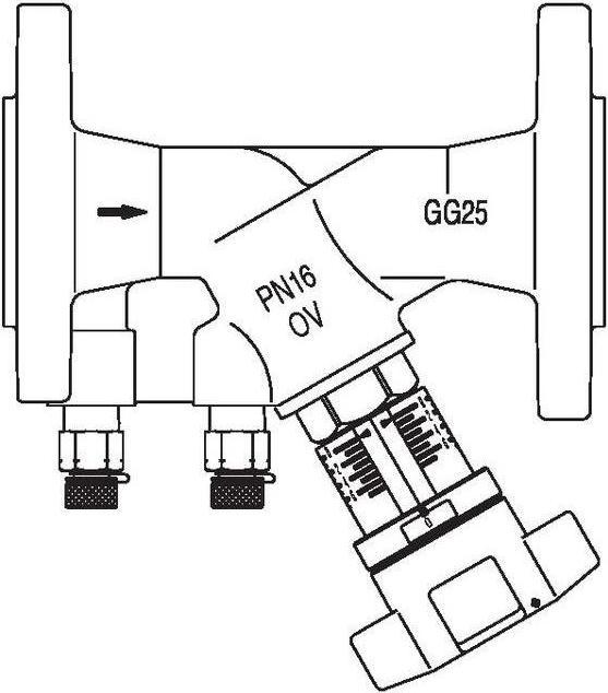 Oventrop OV line regulating valve Hydrocontrol VFC PN 16, grey cast ...