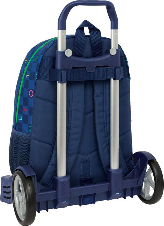 Benetton School Rucksack with Wheels Damero Navy Blue 30 x 46 x 14 cm ...