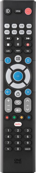 One for All URC 1281 Essence 8, schwarz (Universal Fernbedienung, Infrarot) - Galaxus