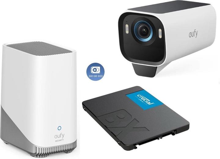 eufy HomeBase 3 S380 + eufyCam S3 Pro MaxColor Vision 4K + 240GB SSD ...