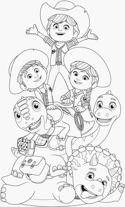 dino ranch printable coloring pages