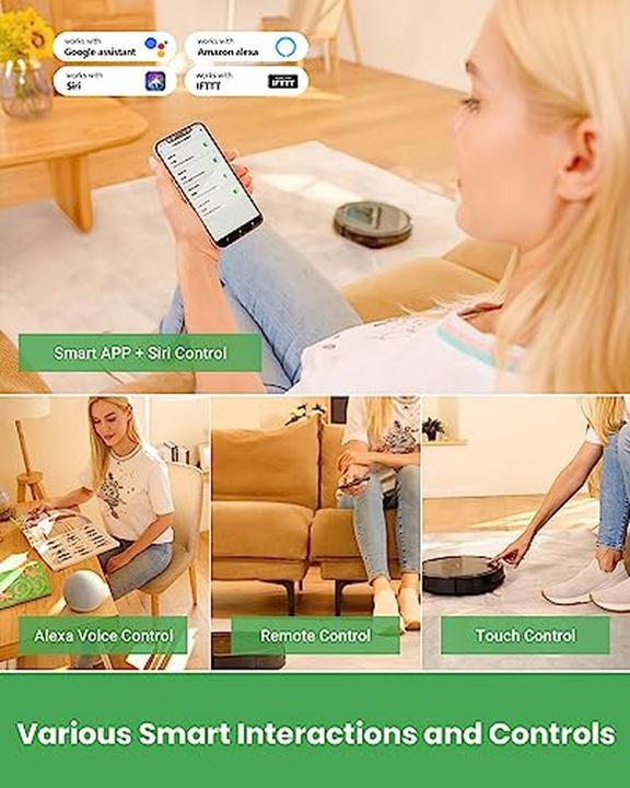 Vactidy Aspirateur robot 2-en-1 avec fonction serpillière, 3000 Pa, 120 ...