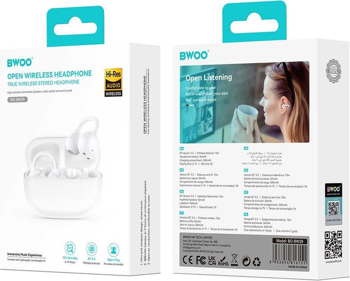 Bwoo Bluetooth earphones BW39 TWS for running white - Digitec