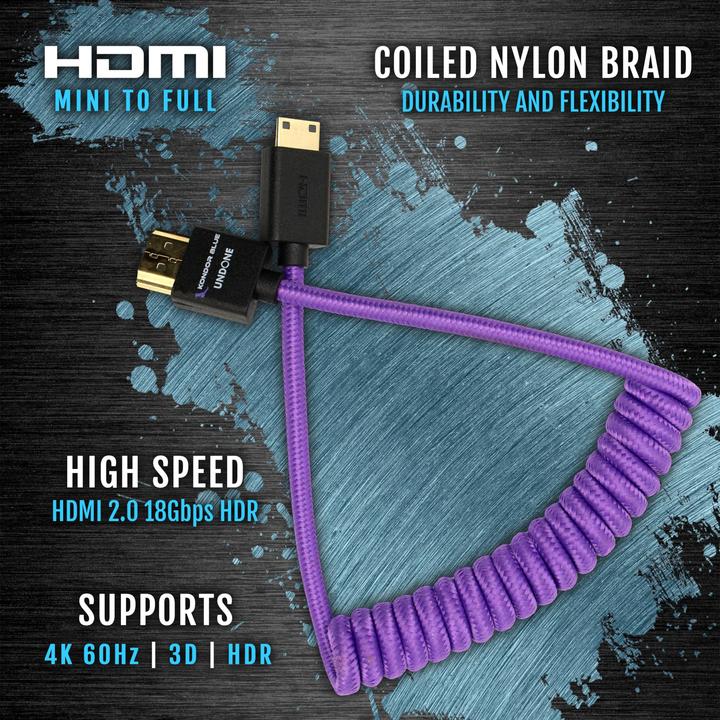 Kondor Blue Gerald Undone MK2 Mini HDMI to Full HDMI Cable 12"-24 ...