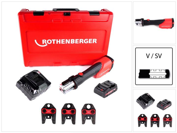 Rothenberger ROMAX 4000 Set M15-22-28 mm Akku Pressmaschine + 1x Akku 4 ...
