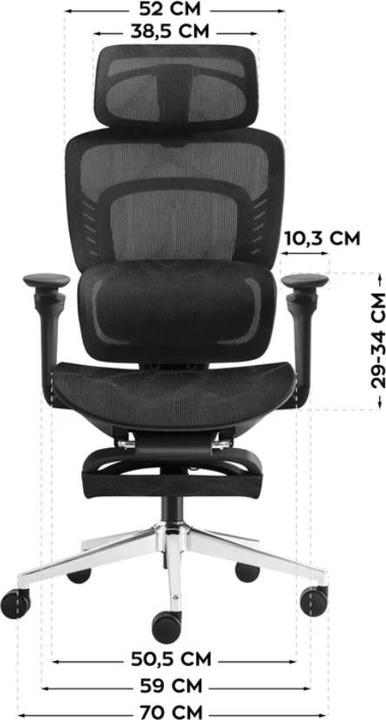 Mark Adler Bürostuhl mit Massage Visioner 8.3 Schwarz (49 - 59 cm)