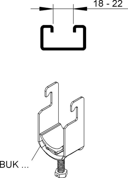 Niedax NIE BUK54 Universal U-bolt clamp for 1 cable D50-54mm hot-dip ...