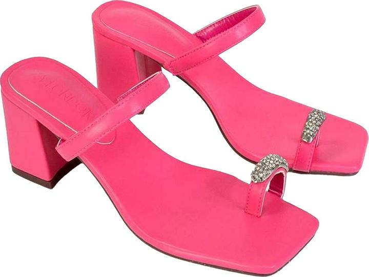 XY London Womens/Ladies Daiquiri Diamante Double Strap Medium Block ...