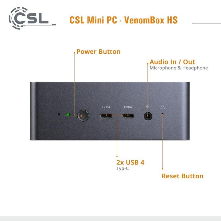 CSL Computer Mini-PC (HTPC) VenomBox 8845HS () AMD Ryzen 7 8845HS 64 GB ...