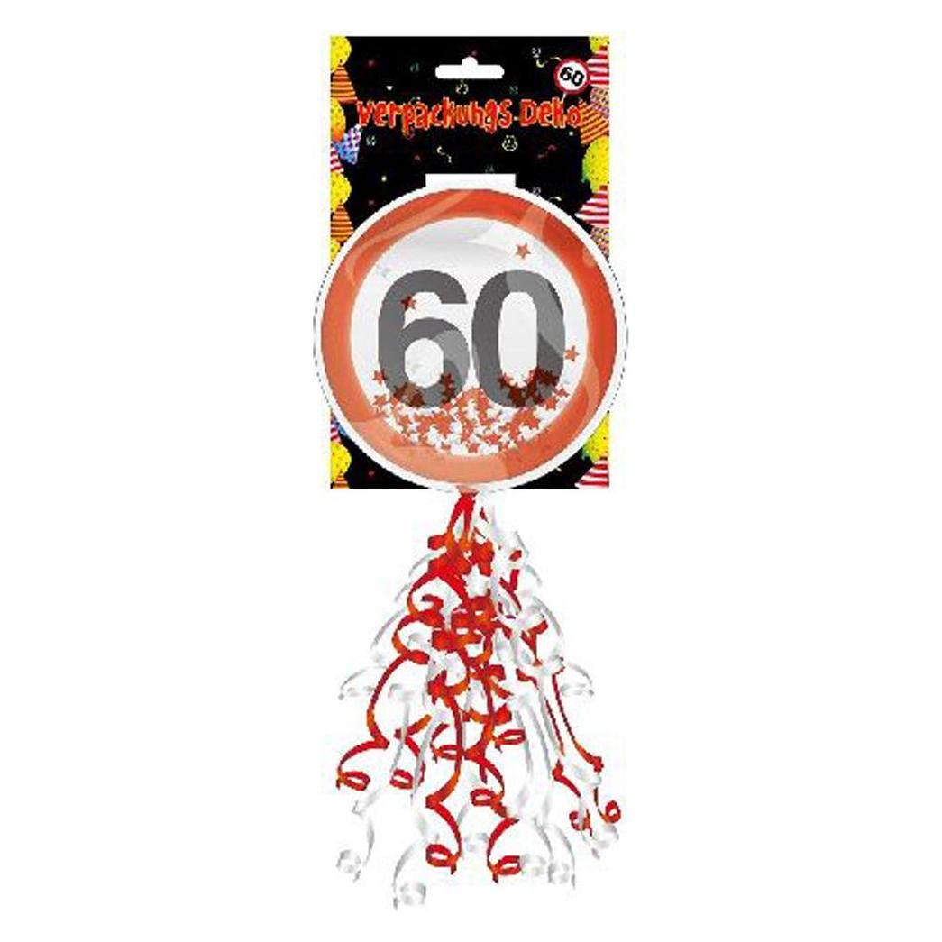 UdoS Gift Wrapping Decoration "Traffic Sign 60" with Confetti and Ring ...