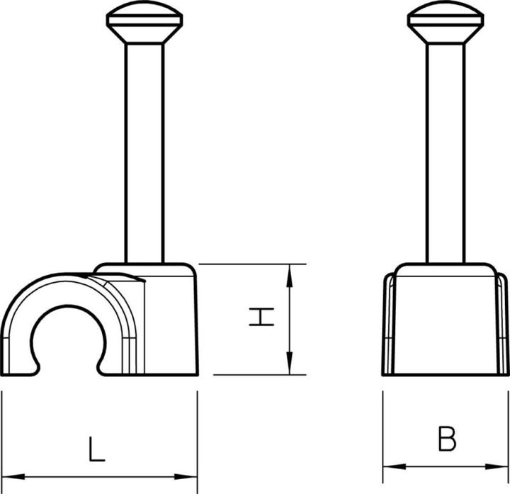 OBO Bettermann Clip à clouer ISO 7mm, L25, PP, 2232146